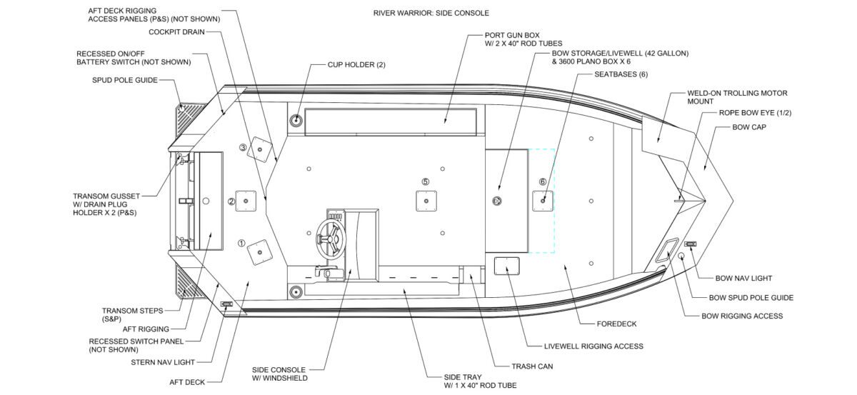 Features | River Warrior Side Console | Excel Boats
